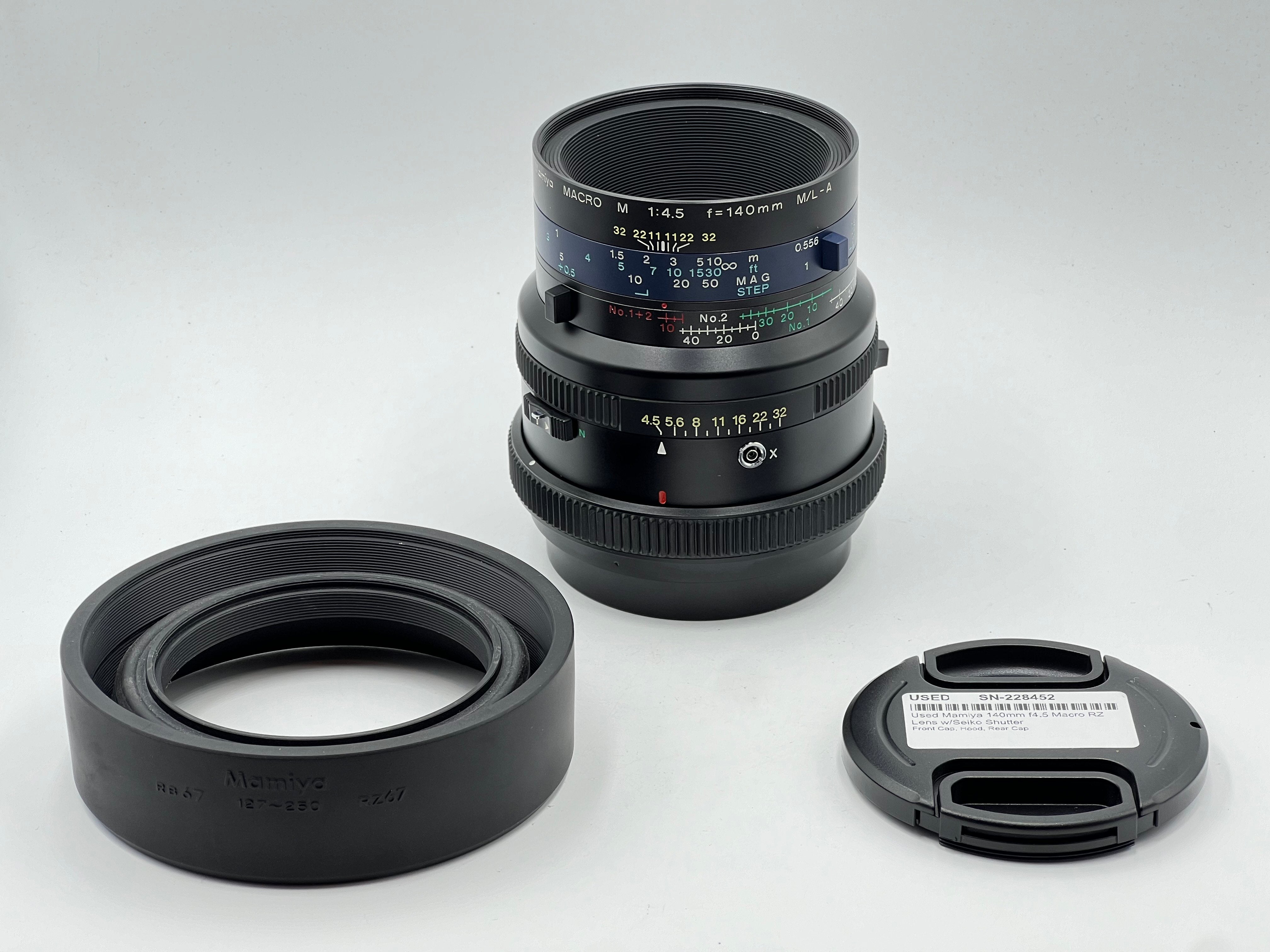 Used Mamiya 140mm f4.5 Macro RZ Lens w/Seiko Shutter